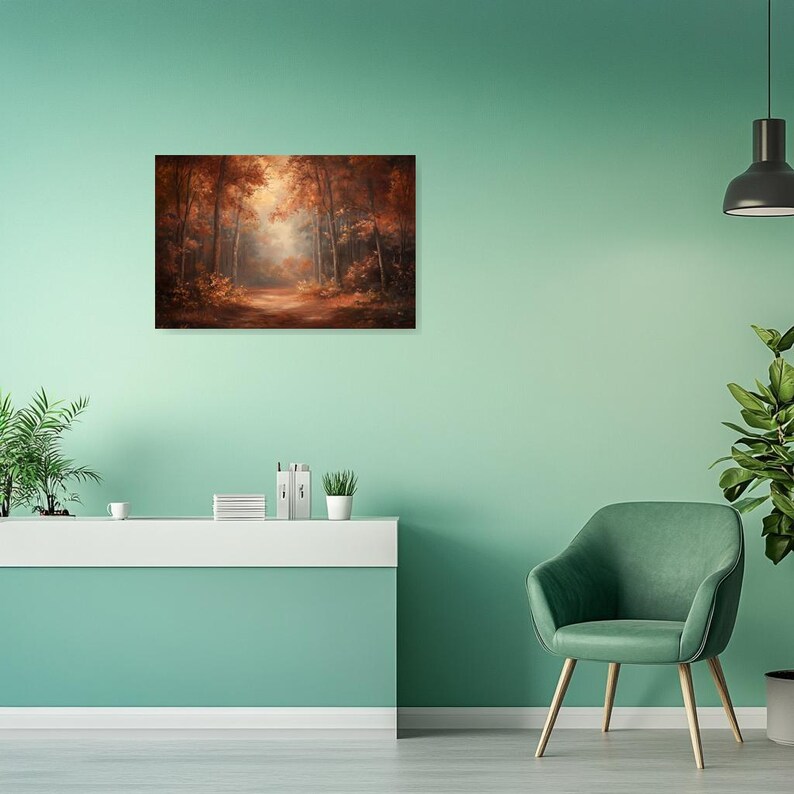 Autumn Forest Path Canvas Print Original Artwork in the Style of Thomas ...