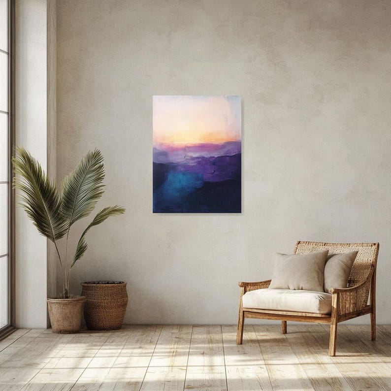 Abstract Purple Sunset Canvas Print Inspired by Mark Rothko for Elegant ...