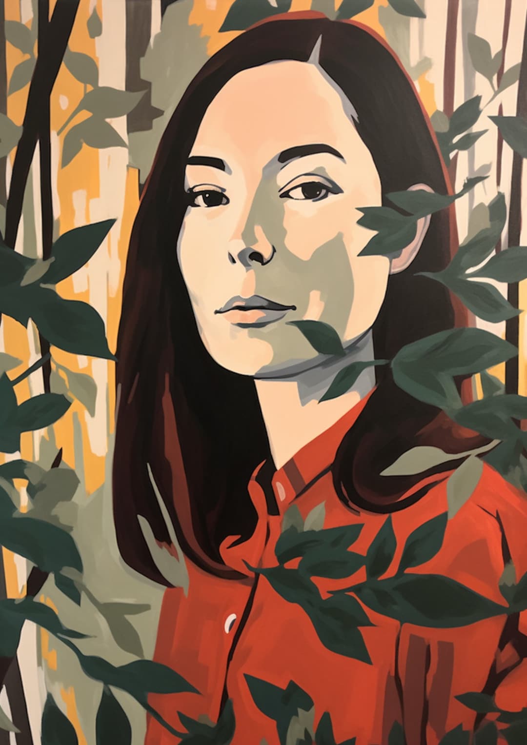 Alex Katz, portrait of a Woman, Inspired Custom Art, Digital Print ...