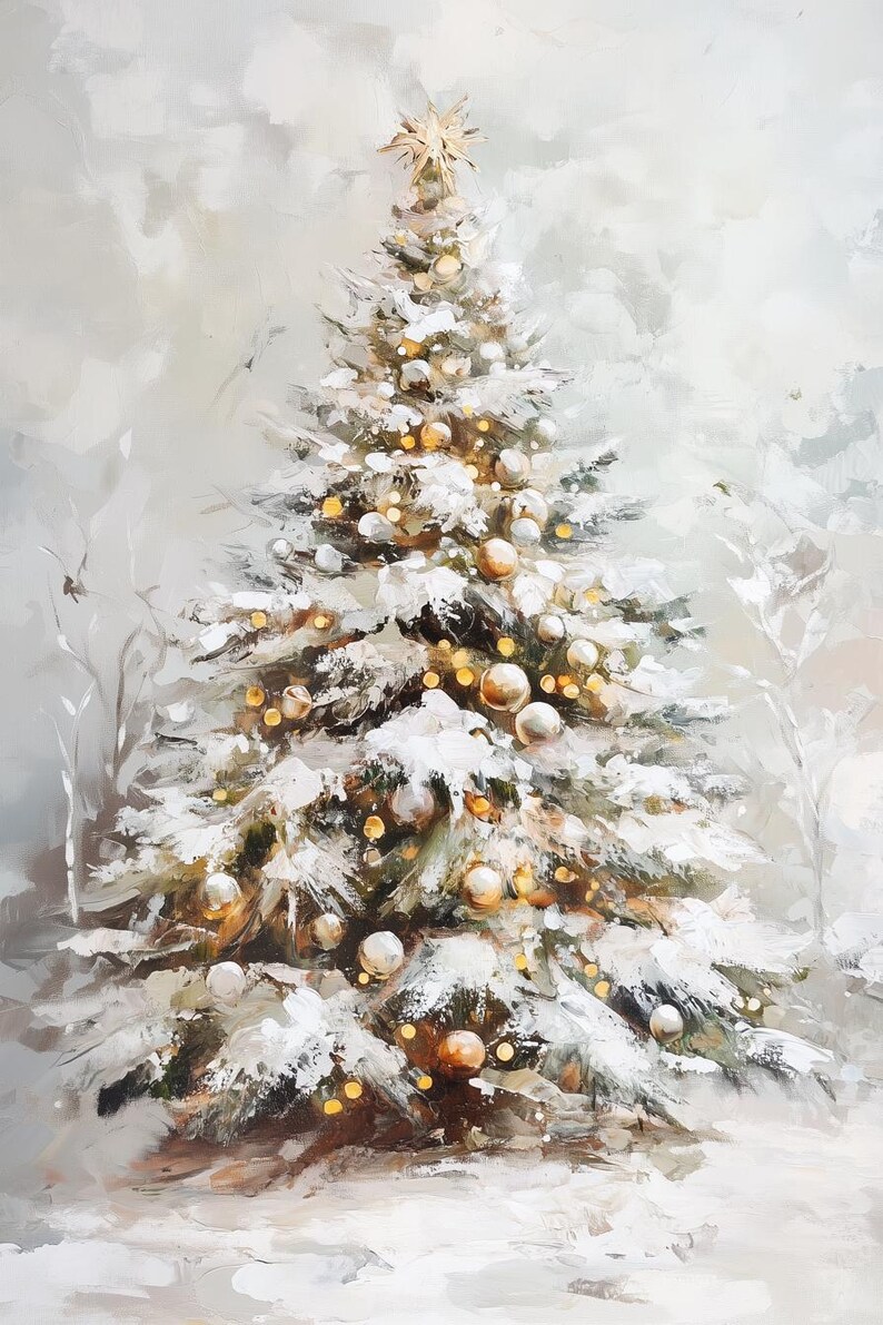 Rustic Winter Wonderland Canvas Print Inspired by Impressionism - Snowy ...