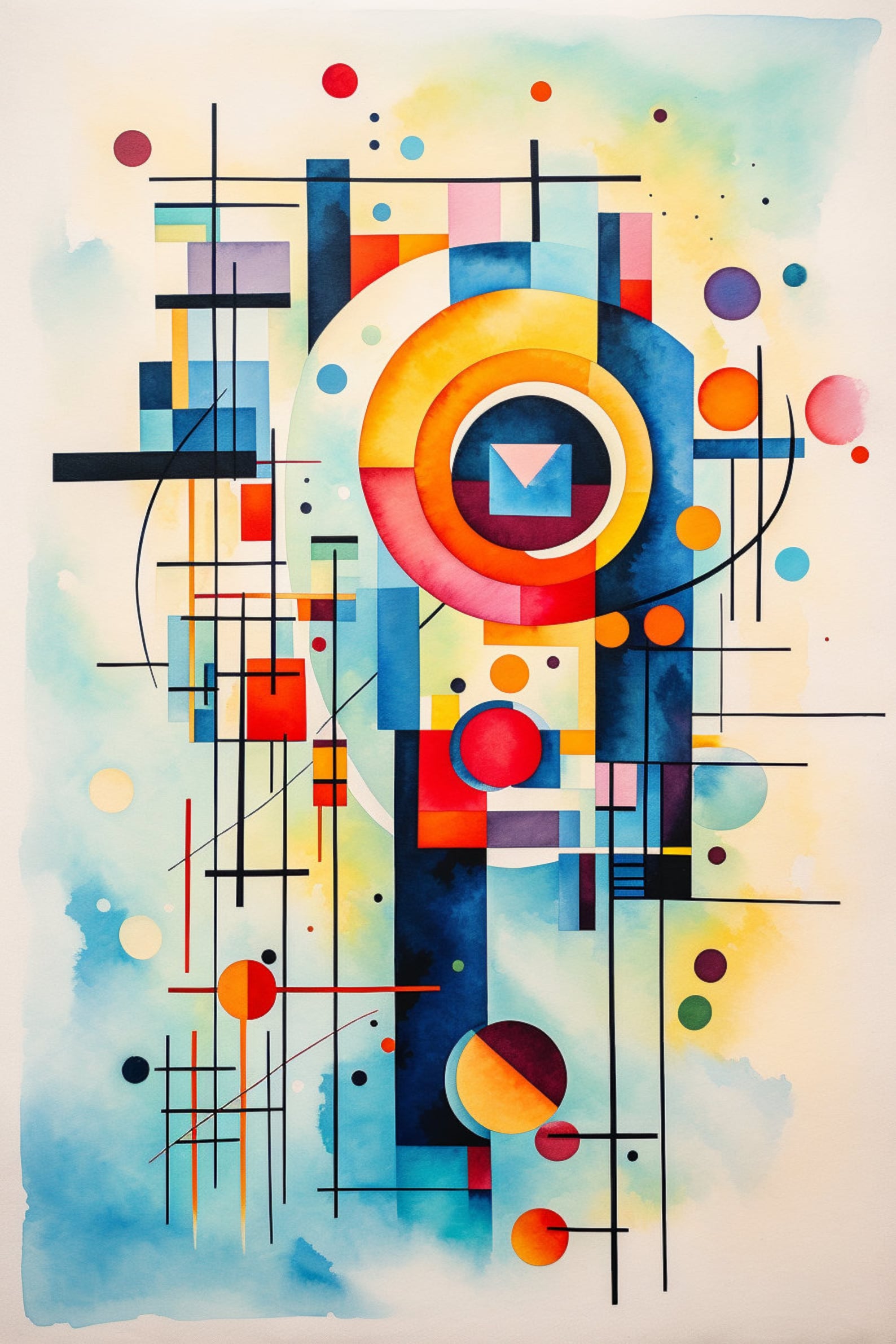 Custom Vassily Kandinsky Style Abstract Circles Canvas Print: Modern ...