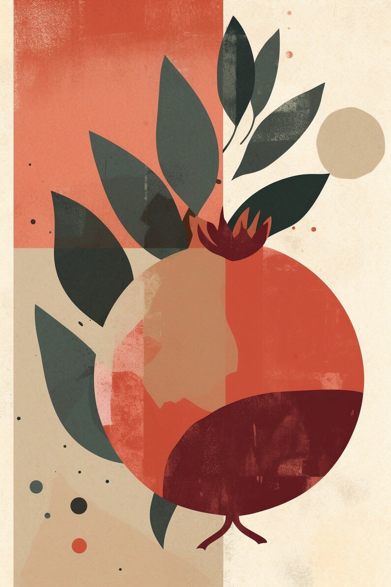 Collage of Fruit Digital Prints | Set of 4 Minimalist Fruit Prints ...