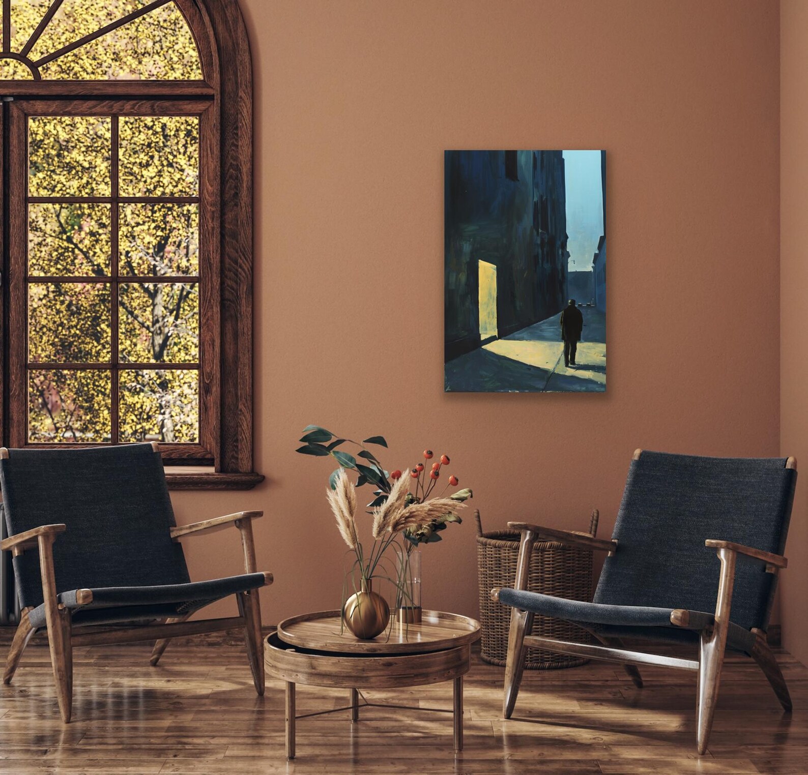 Captivating Edward Hopper Inspired Custom Canvas Print of Solitary Man ...