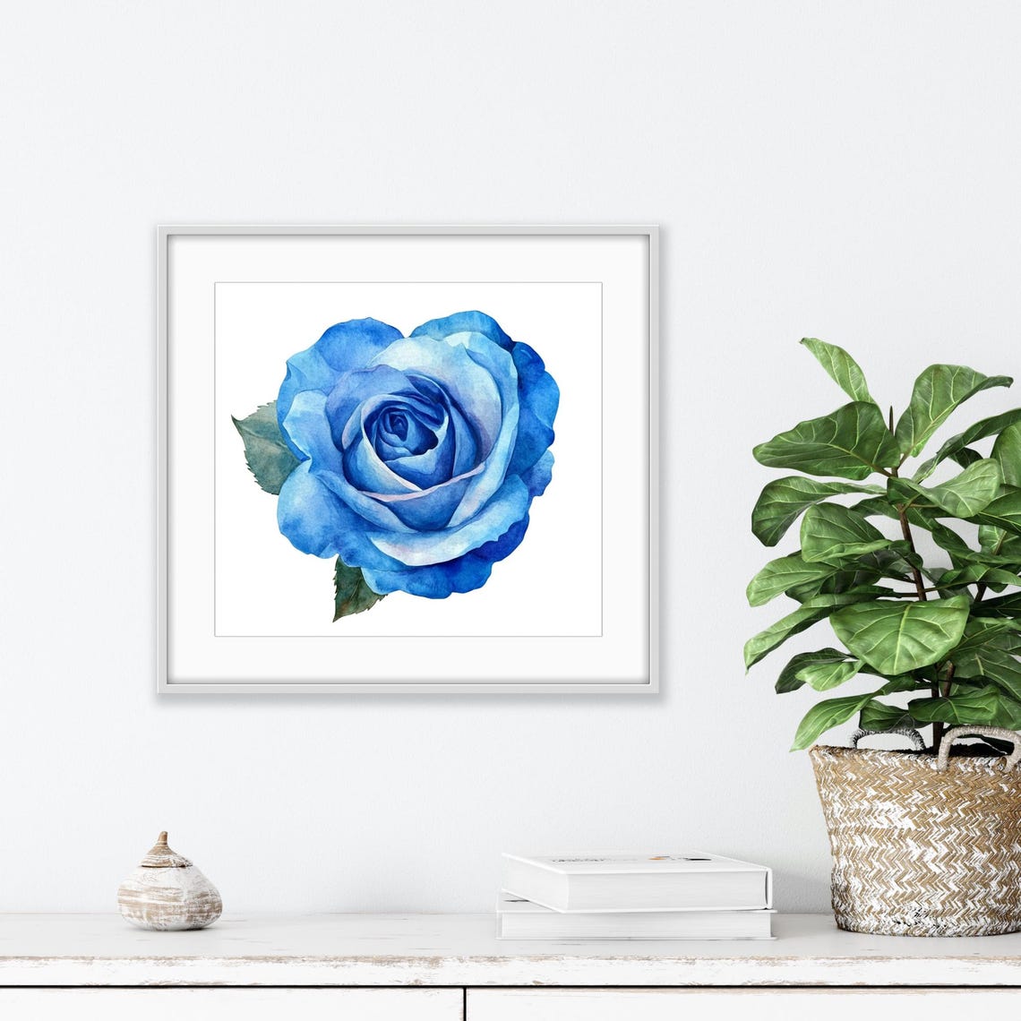 Stunning Nene Thomas Inspired Blue Rose Watercolor Artwork | Custom ...