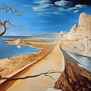 Surreal Desert Landscape Canvas Print Inspired by Salvador Dali With ...