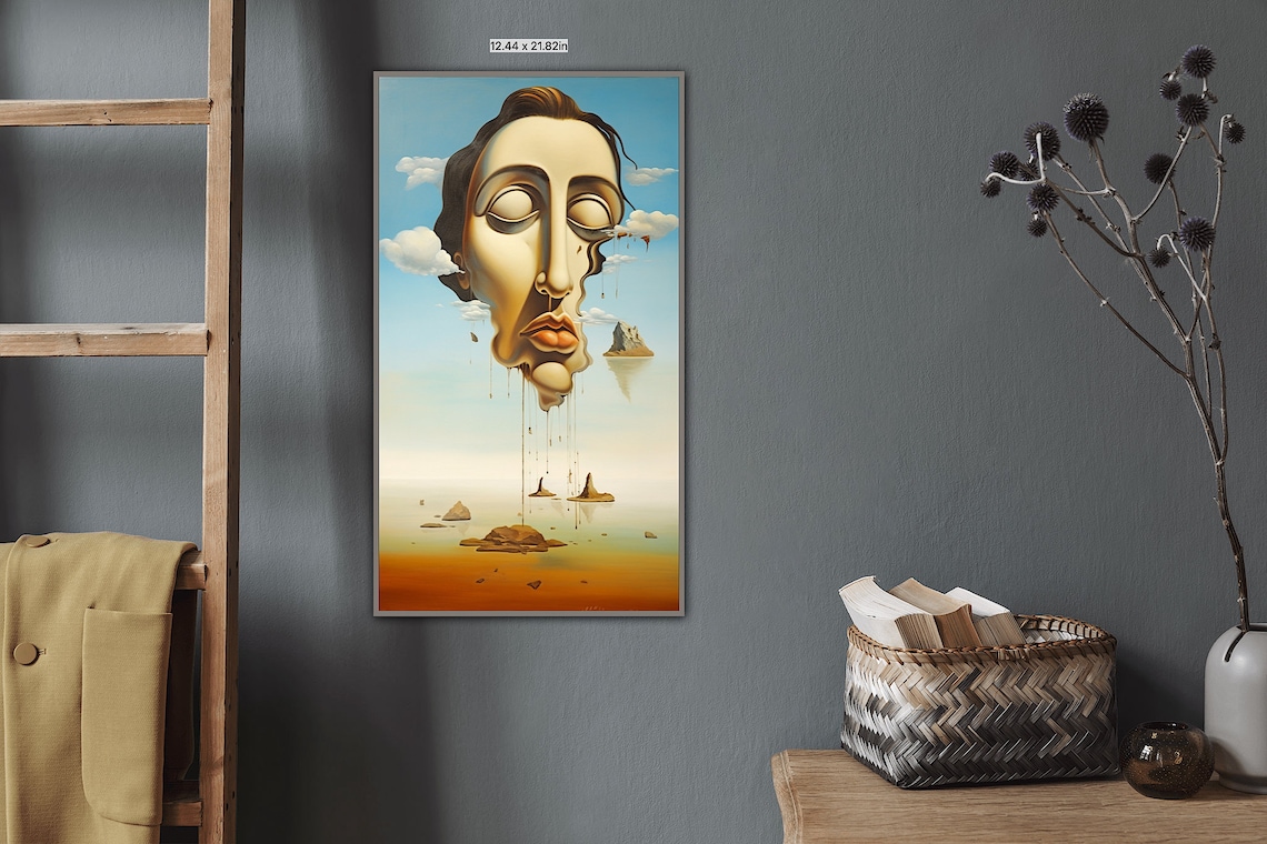 Surrealistic Salvador Dali Inspired Portrait: Floating Man's Head Over ...