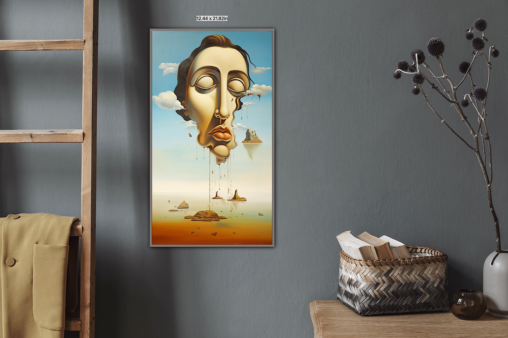 Surrealistic Salvador Dali Inspired Portrait: Floating Man's Head Over ...