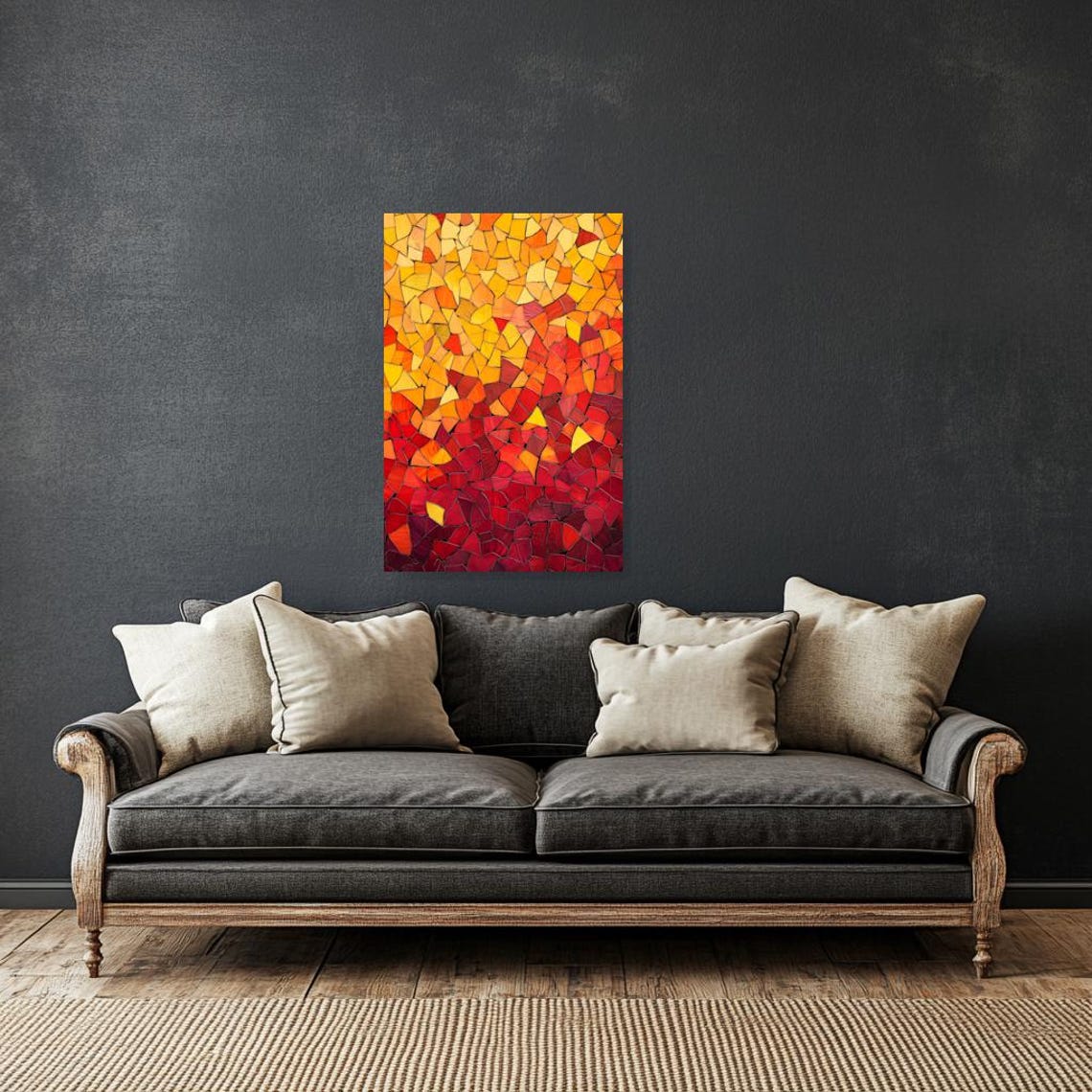 Colorful Mosaic Wall Art Inspired by Matisse Abstract Art Canvas Print ...