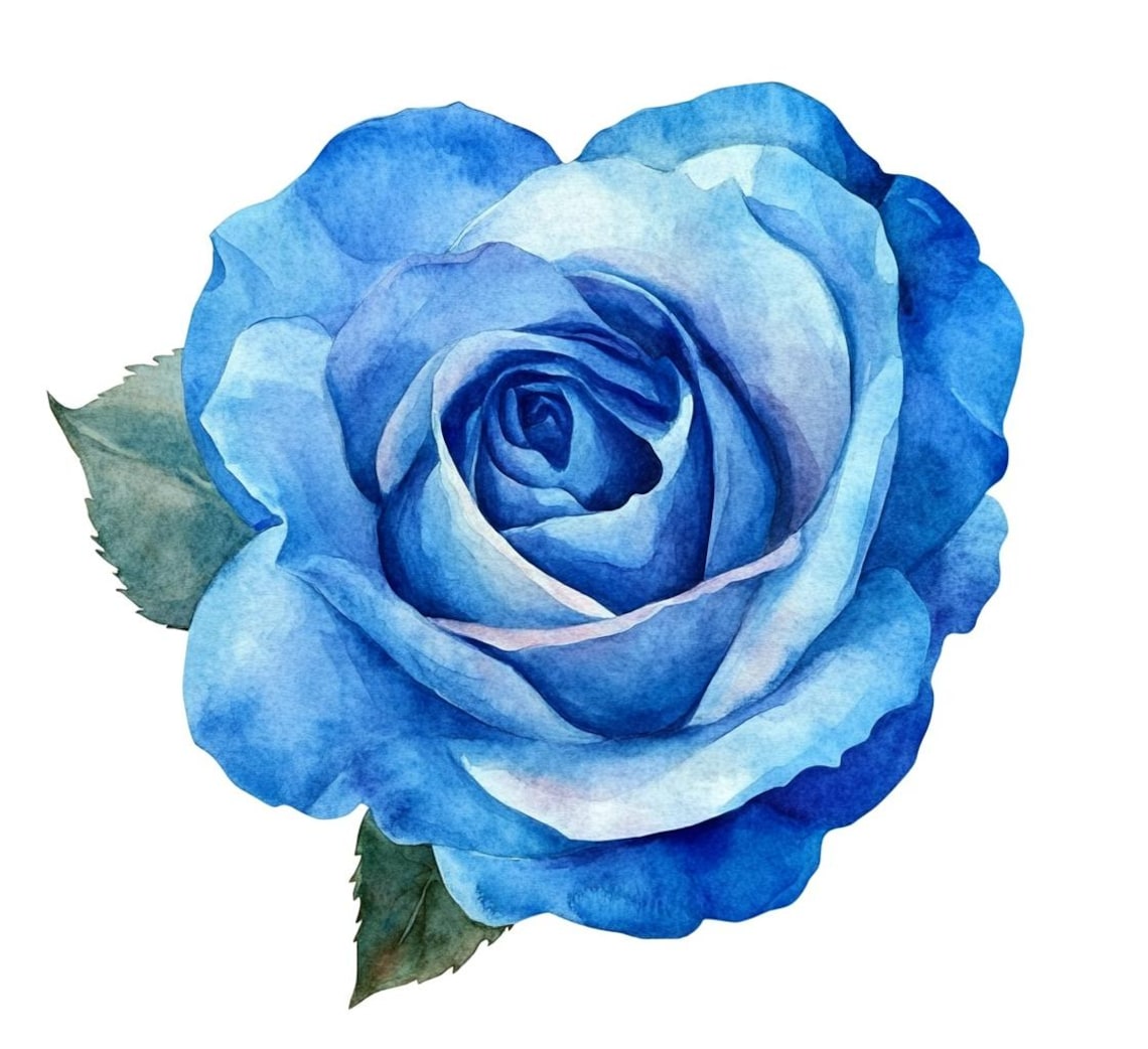 Stunning Nene Thomas Inspired Blue Rose Watercolor Artwork | Custom ...