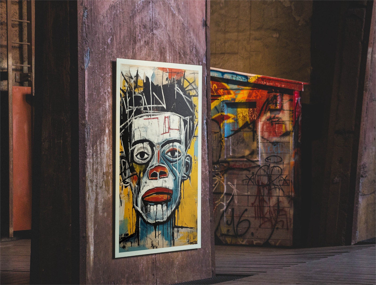 Graffiti Inspired Portrait Headshot Inspired by Jean-michel Basquiat Canvas Print Acrylic ...