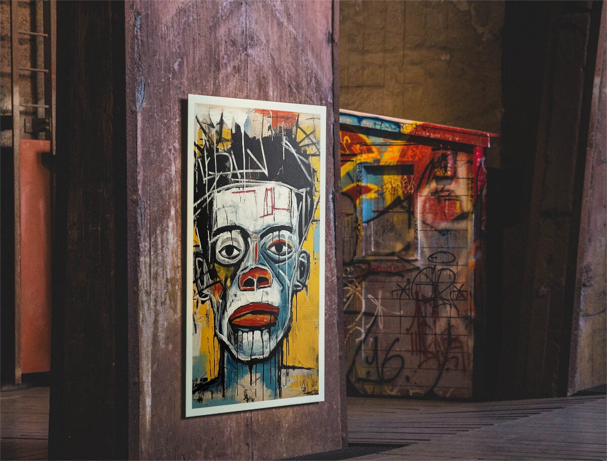 Graffiti Inspired Portrait Headshot Inspired by Jean-michel Basquiat ...