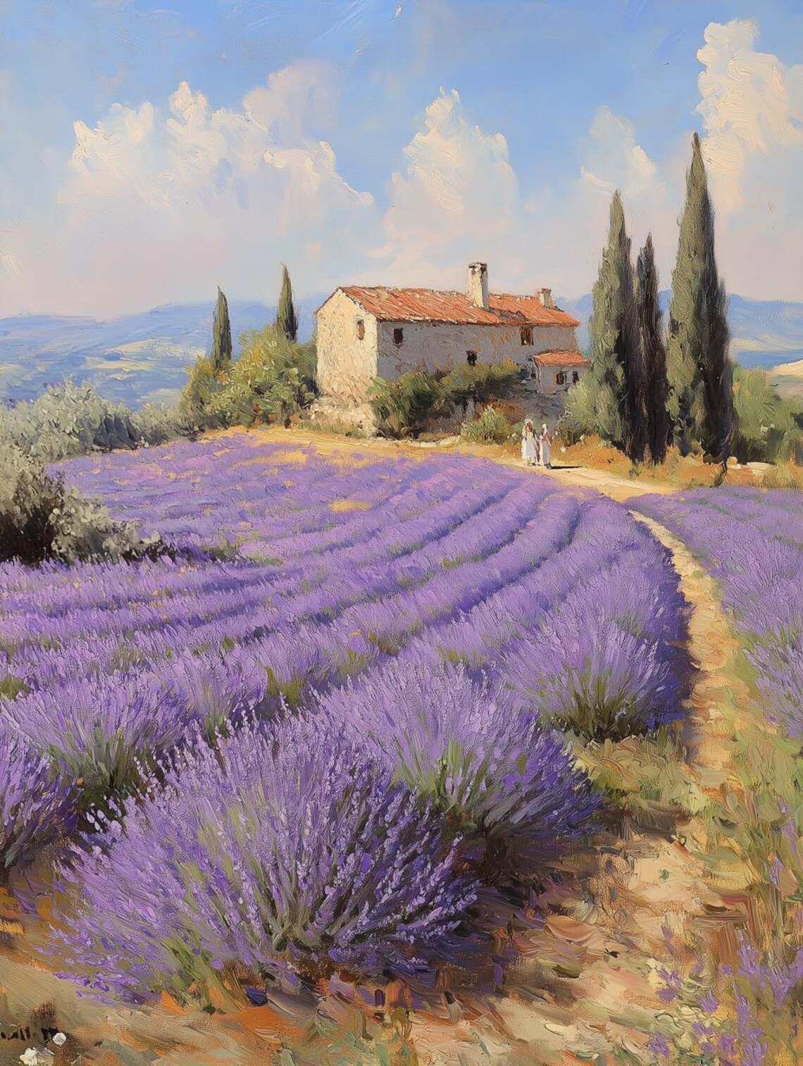 Lavender Fields Canvas Print Inspired by Van Gogh With Vibrant Purples ...