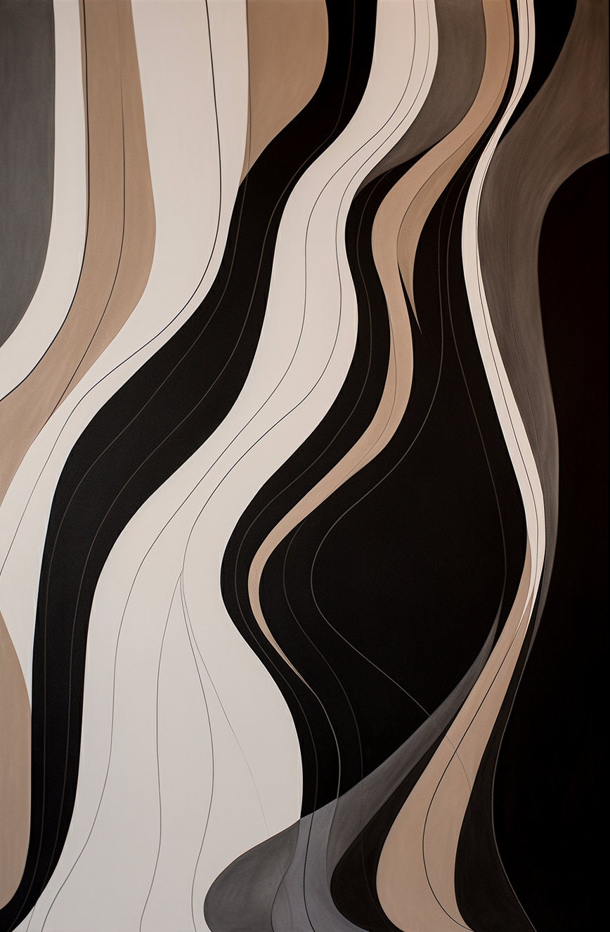 Tan and Black Abstract Wall Art for Serene and Minimalist Spaces | CCC ...