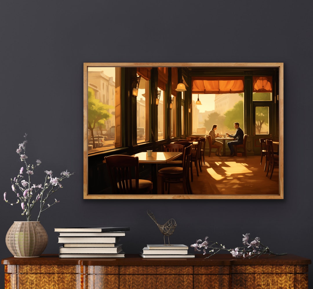 Edward Hopper Style Breakfast Date in Diner Early Morning - Etsy