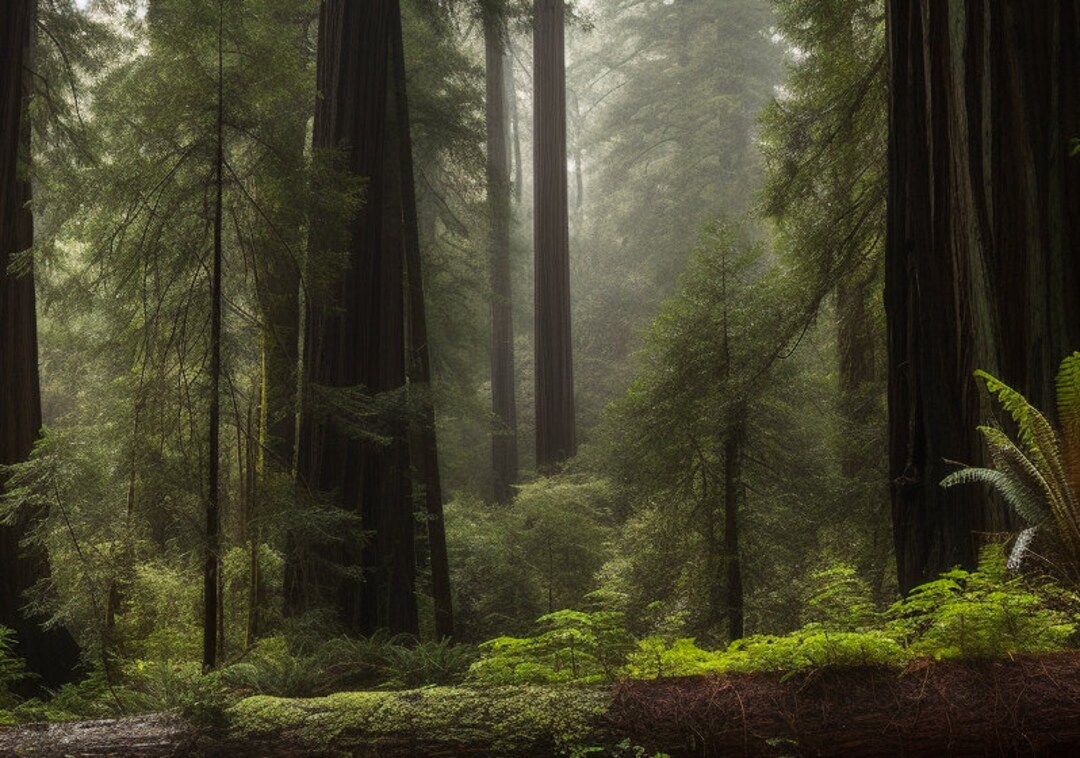 Forest Redwoods Photography, Redwoods, Ferns, and Dramatic Lighting ...