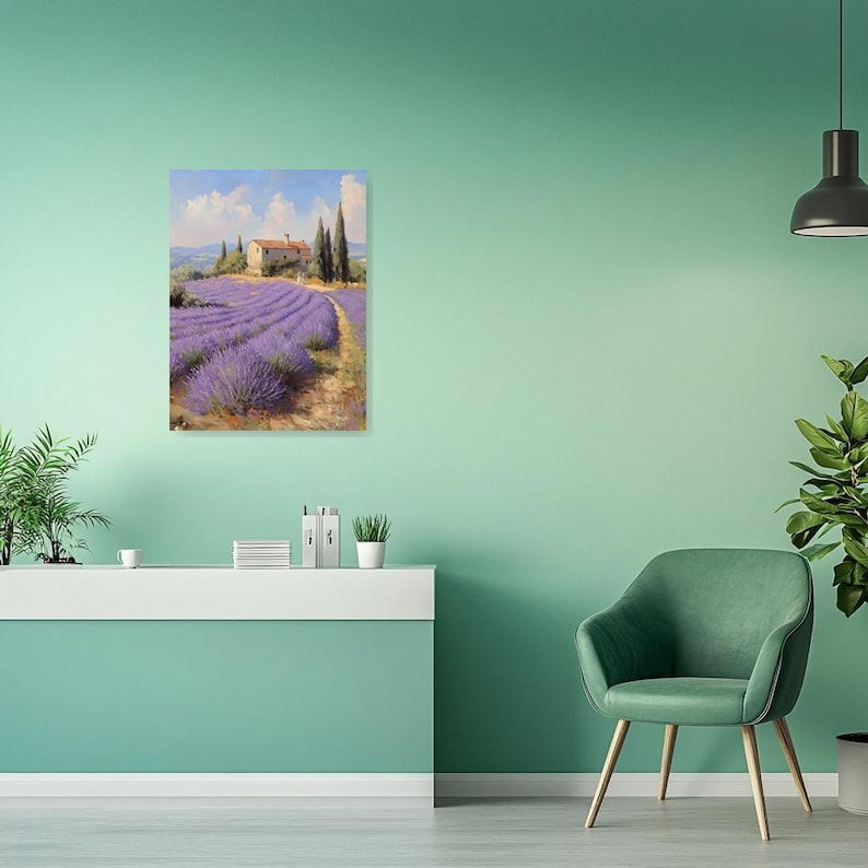 Lavender Fields Canvas Print Inspired by Van Gogh With Vibrant Purples ...