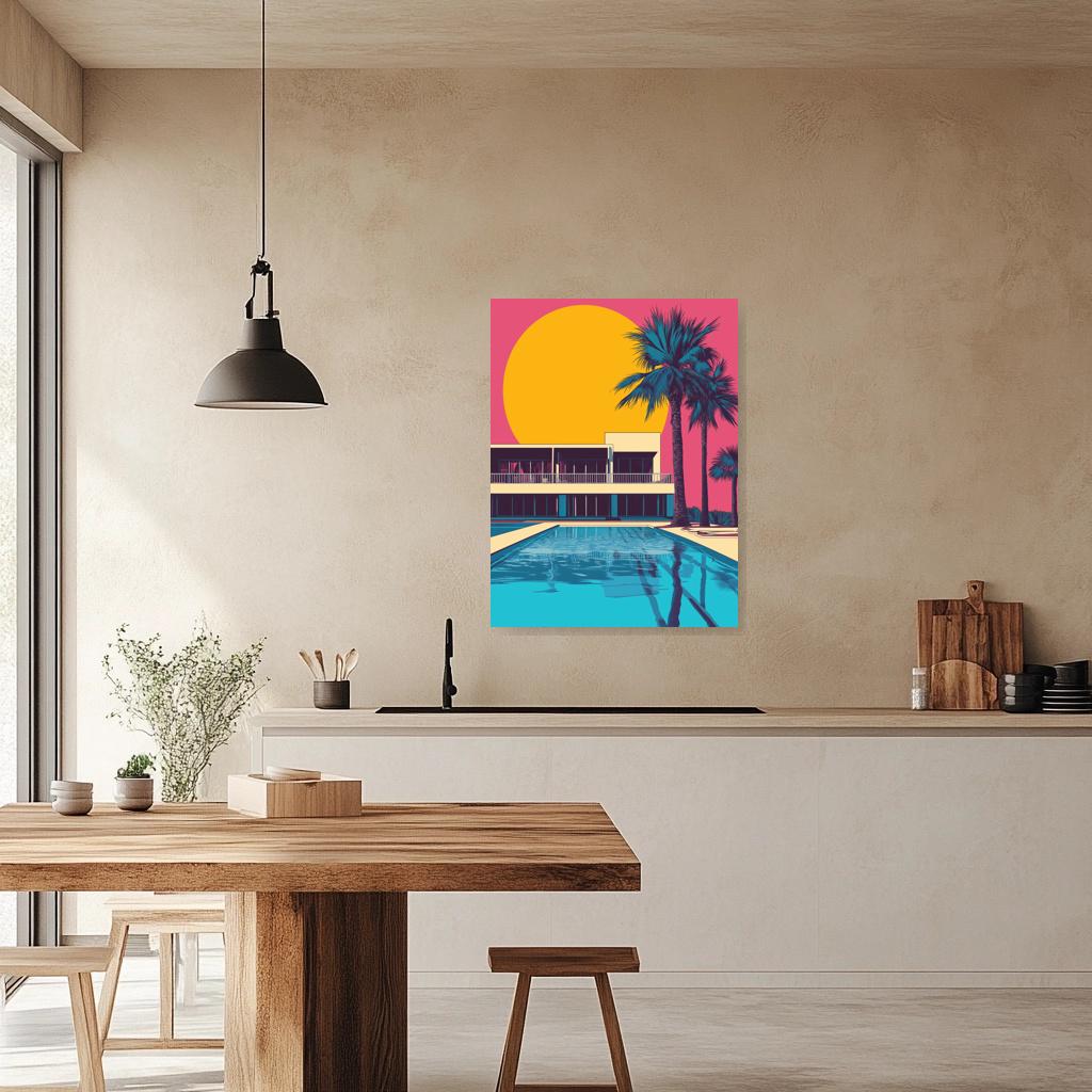 Mid-century Modern Palm Trees Canvas Print Wall Art Inspired by the ...