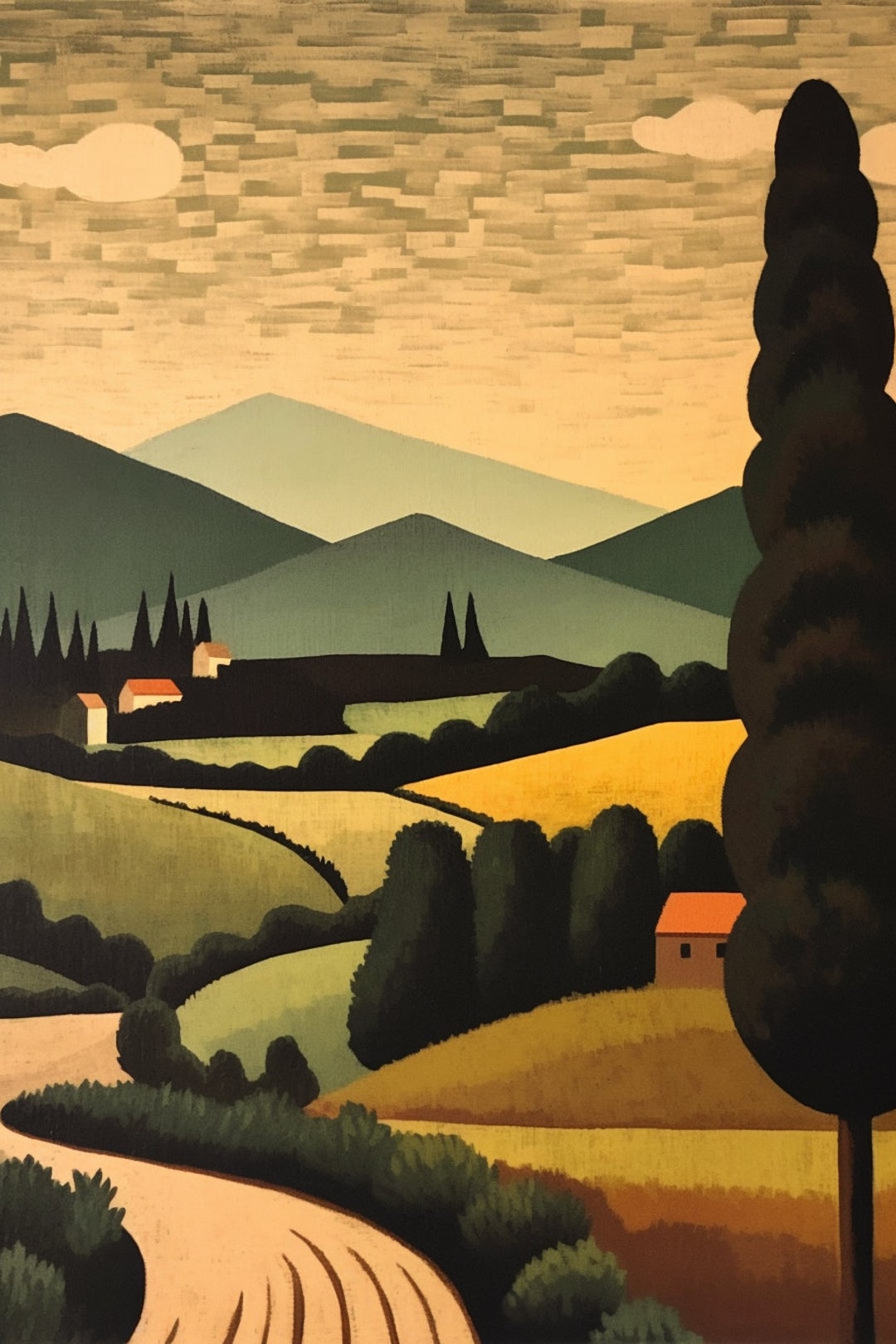Landscape Painting Inspired by George Ault: A Modern Revival of Rolling ...