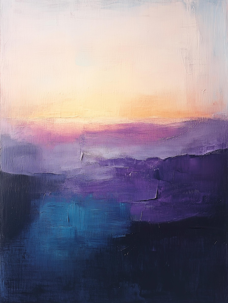 Abstract Purple Sunset Canvas Print Inspired by Mark Rothko for Elegant ...