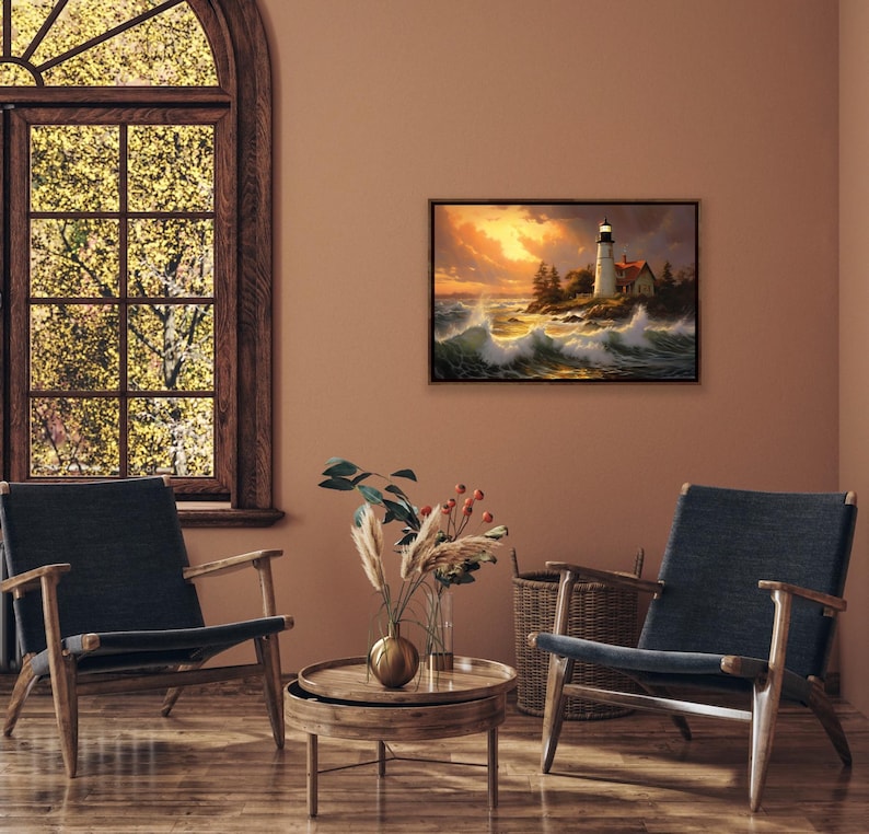 The Tempest | Thomas Kinkade Inspired Lighthouse Tempest Evening Canvas ...