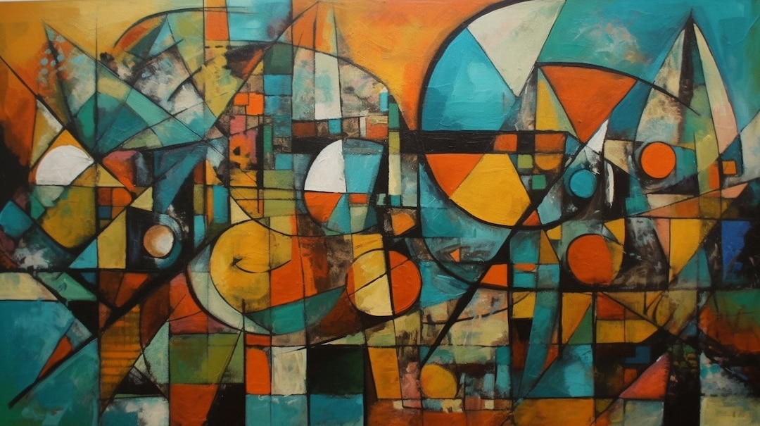 Eye-catching Di Cavalcanti Styled Original Art: Geometric Shapes With ...
