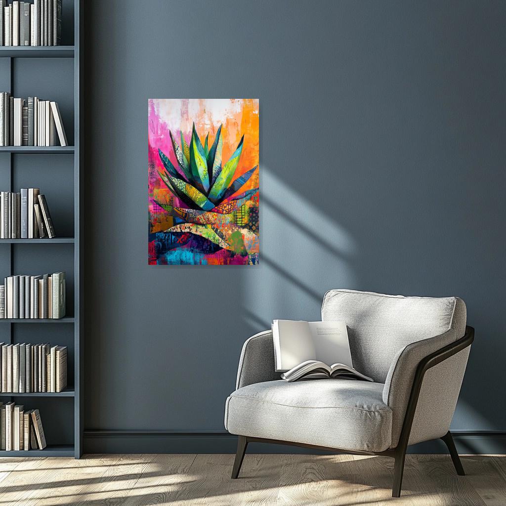 Colorful Agave Plant Canvas Print Inspired by Henri Matisse for Home ...