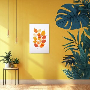 Autumn Leaves Wall Art Canvas Print Orange and Yellow Nature Decor ...