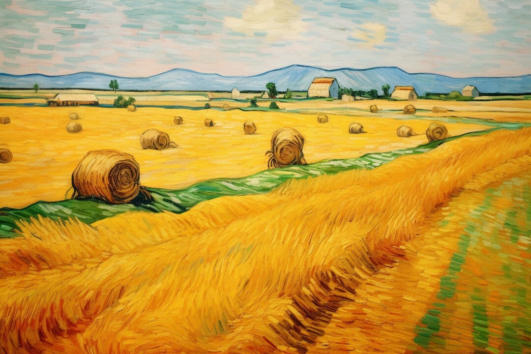 Amazing Hayfields Original Artwork - Inspired by Van Gogh's Signature ...
