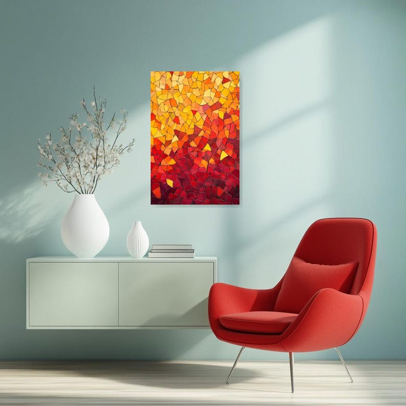 Colorful Mosaic Wall Art Inspired by Matisse Abstract Art Canvas Print ...