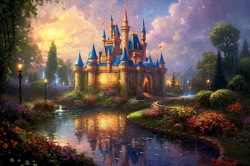 Thomas Kinkade Painter of Light and A Magical Castle Inspired Canvas ...
