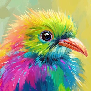 Vibrant Colorful Bird Canvas Print Pop Art Style Wall Art Home Decor ...
