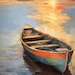 Serenity on Canvas: Echoes of Arthur Dow in 'sunset Boat' - Etsy