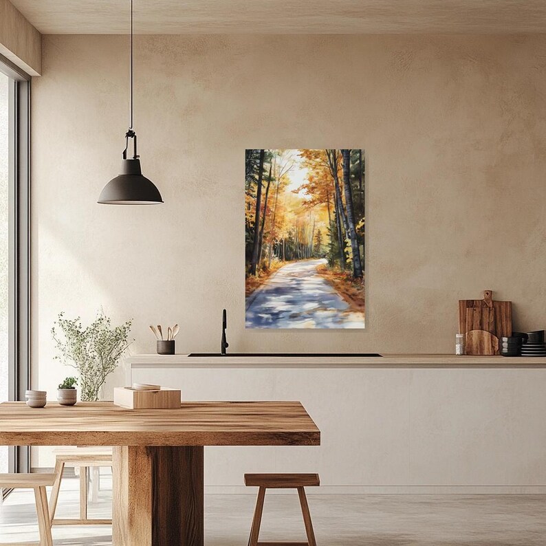Autumn Pathway Watercolor Canvas Print Inspired by John Constable for ...