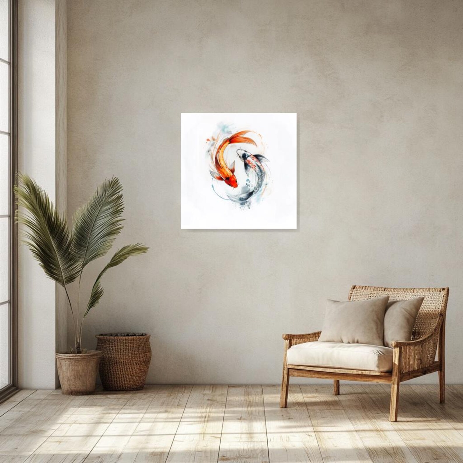 Koi Fish Canvas Print Watercolor Art Home Decor Wall Art in the Style ...