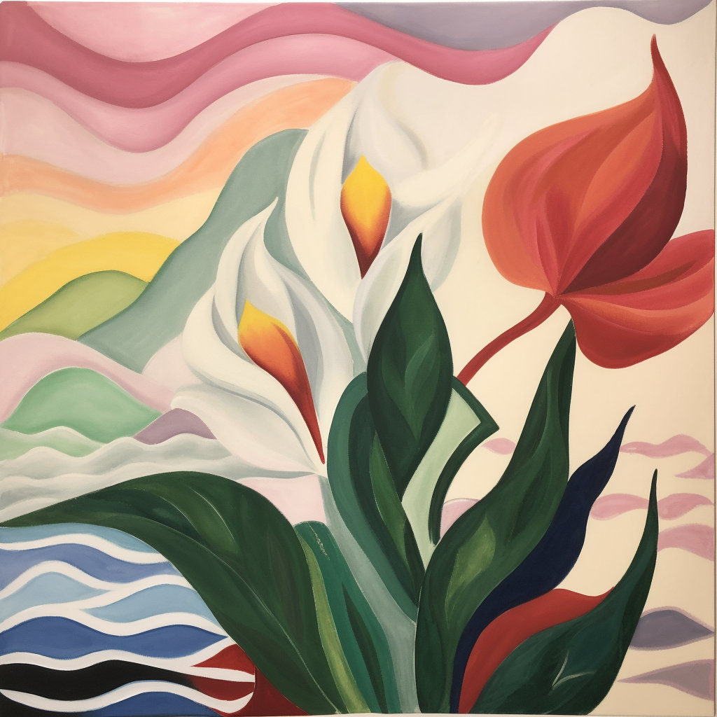 Georgia O'keeffe Inspired Flowers, Original Artwork | Custom Canvas ...