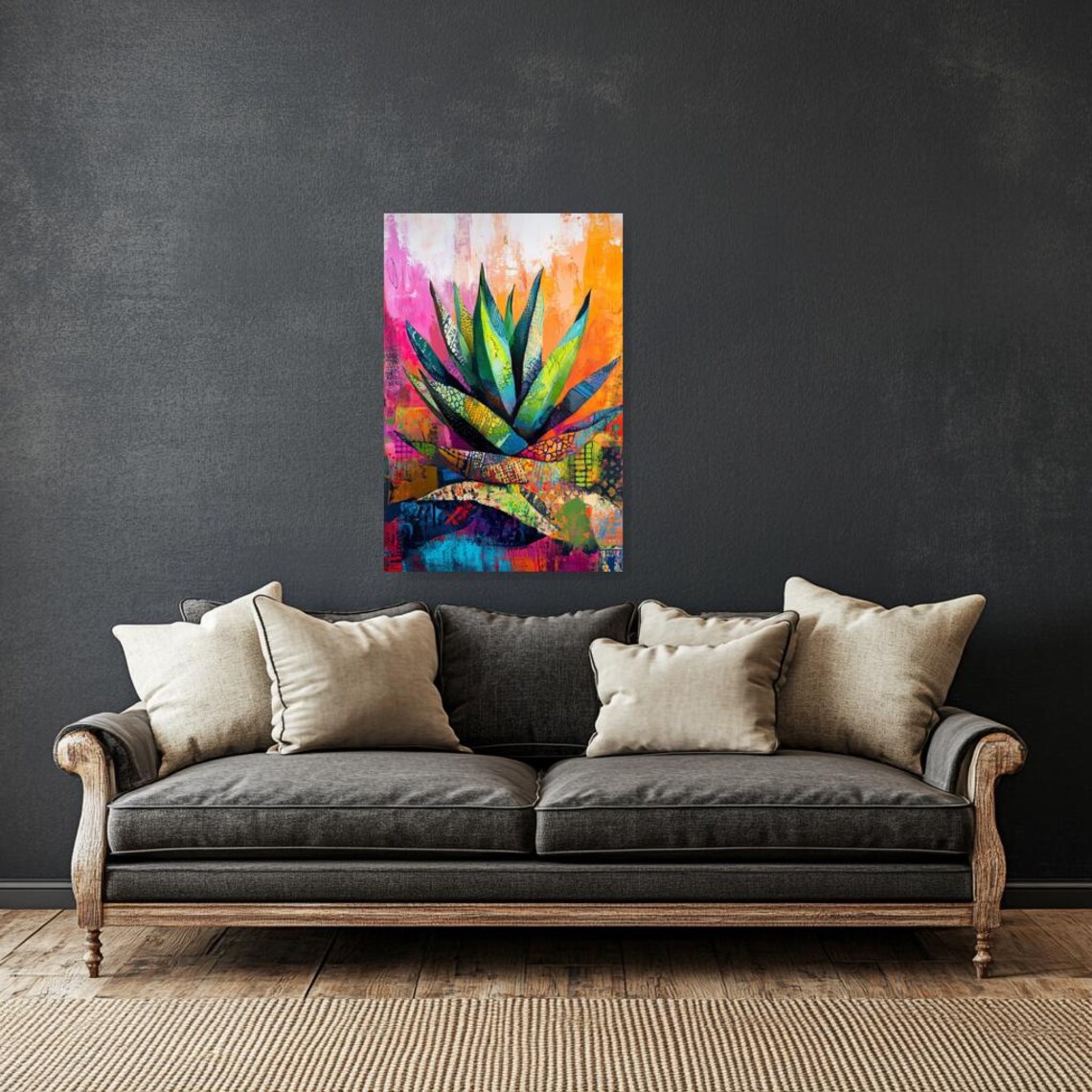 Colorful Agave Plant Canvas Print Inspired by Henri Matisse for Home ...