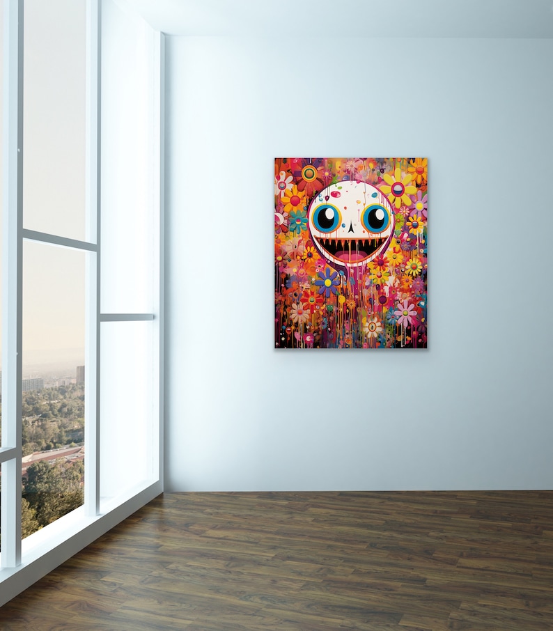 Smiling Psychedelia: Takashi Murakami Inspired Original Painting ...