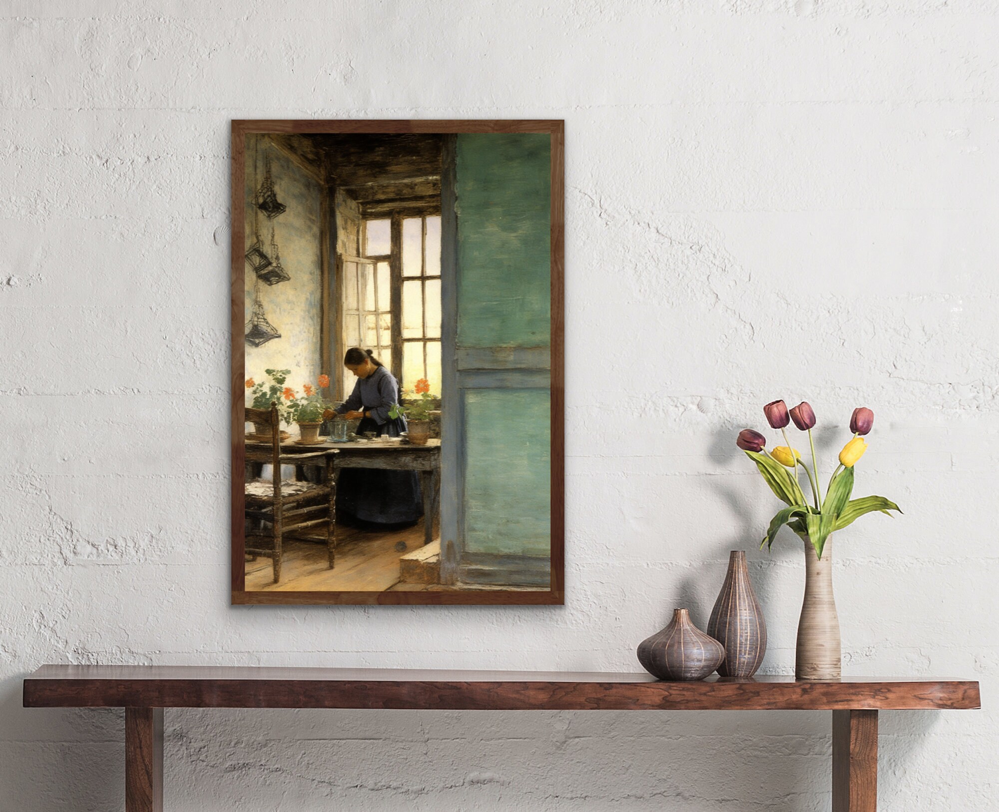 Inspired by Harriet Backer: Quiet Country Scene With Floral Arrangement ...