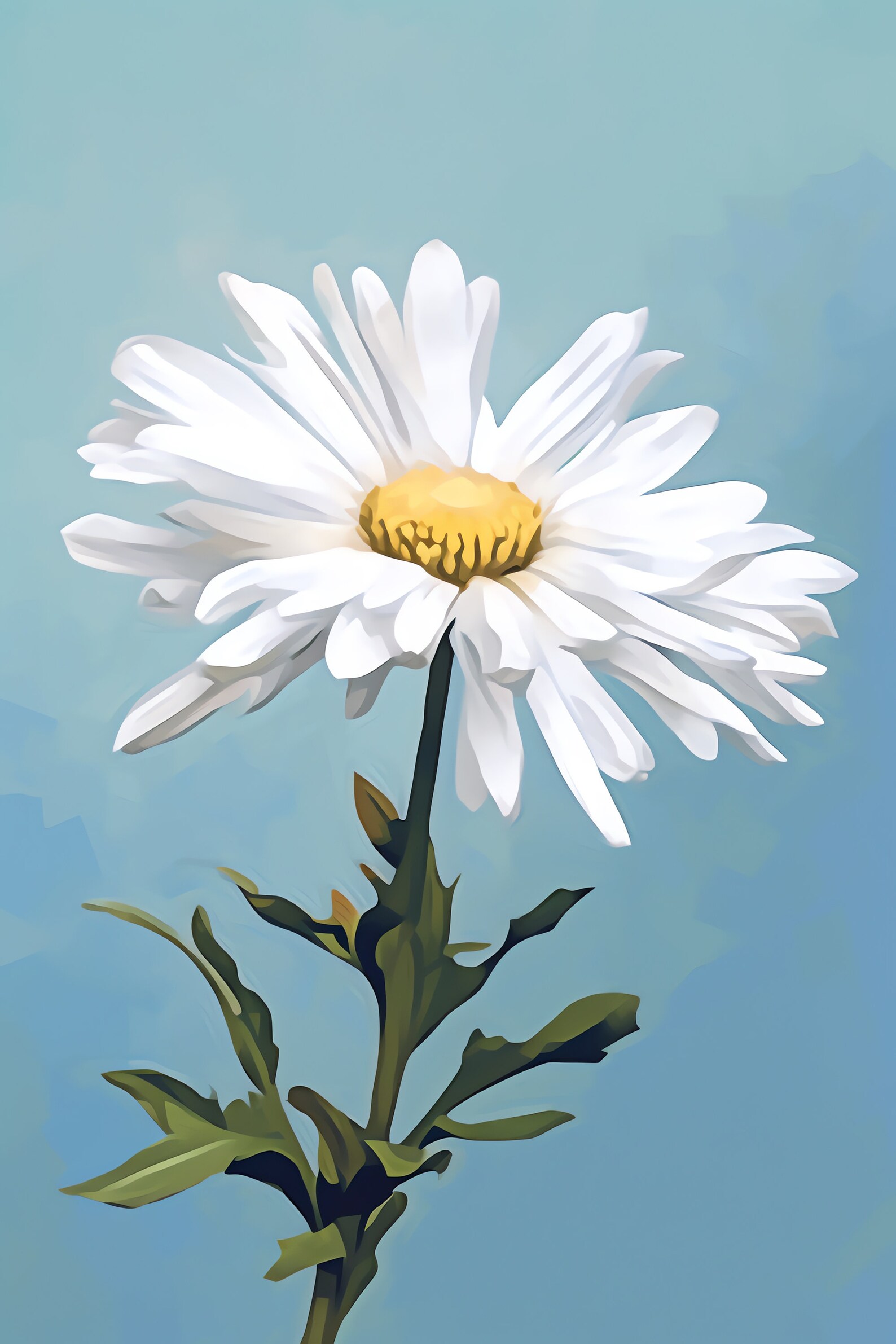 Daisy Blue - A Minimalist Nature Artwork Inspired by Georgia O'keeffe ...