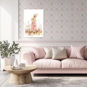 Charming Beatrix Potter Inspired Rabbit Watercolor Print for Kids Room ...