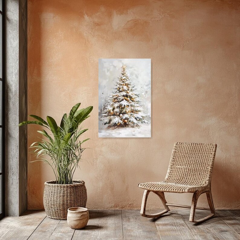 Rustic Winter Wonderland Canvas Print Inspired by Impressionism - Snowy ...