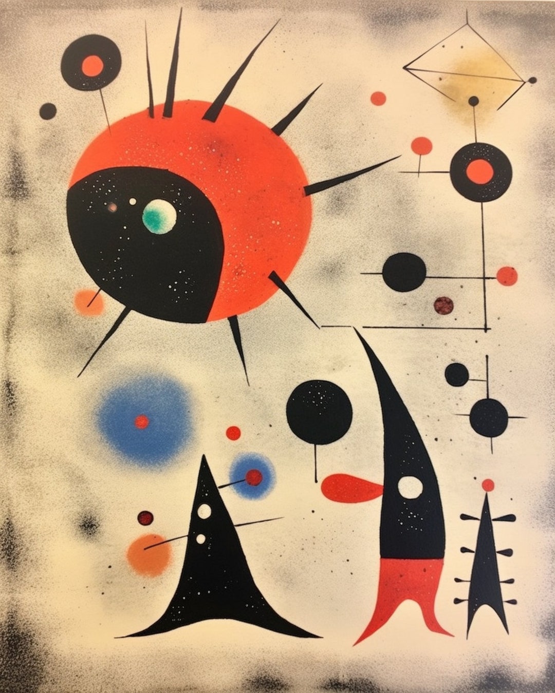 Abstract Rocket Shapes: Original Artwork Inspired by Joan Miro - Etsy