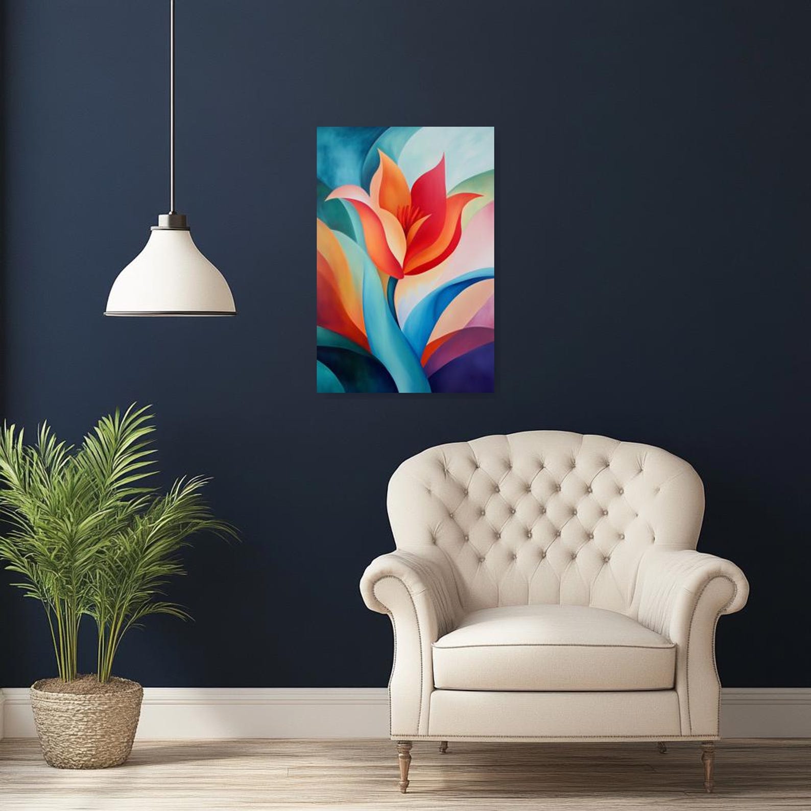 Georgia O'keeffe Inspired Floral Canvas Wall Art - Etsy