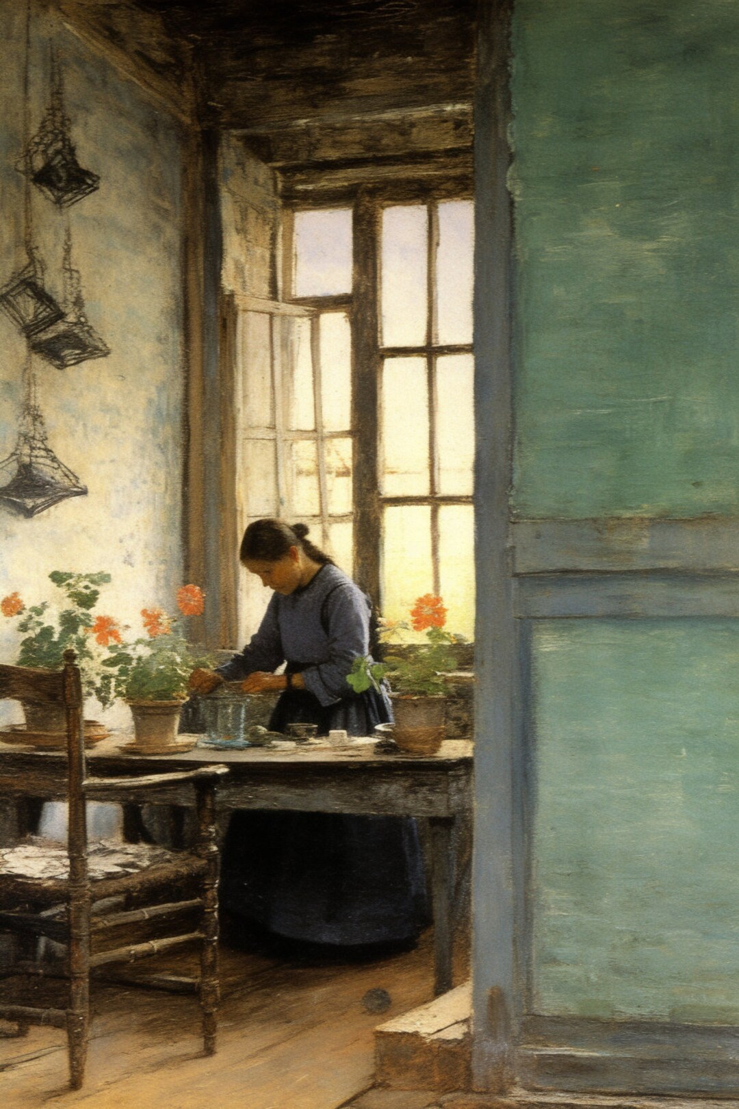 Inspired by Harriet Backer: Quiet Country Scene With Floral Arrangement ...