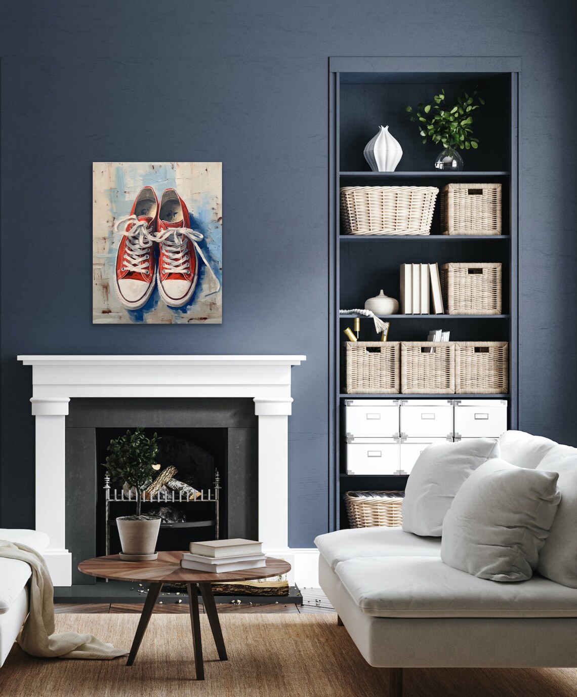 Vintage Style Converse All-stars Canvas Art: Norman Rockwell Inspired ...