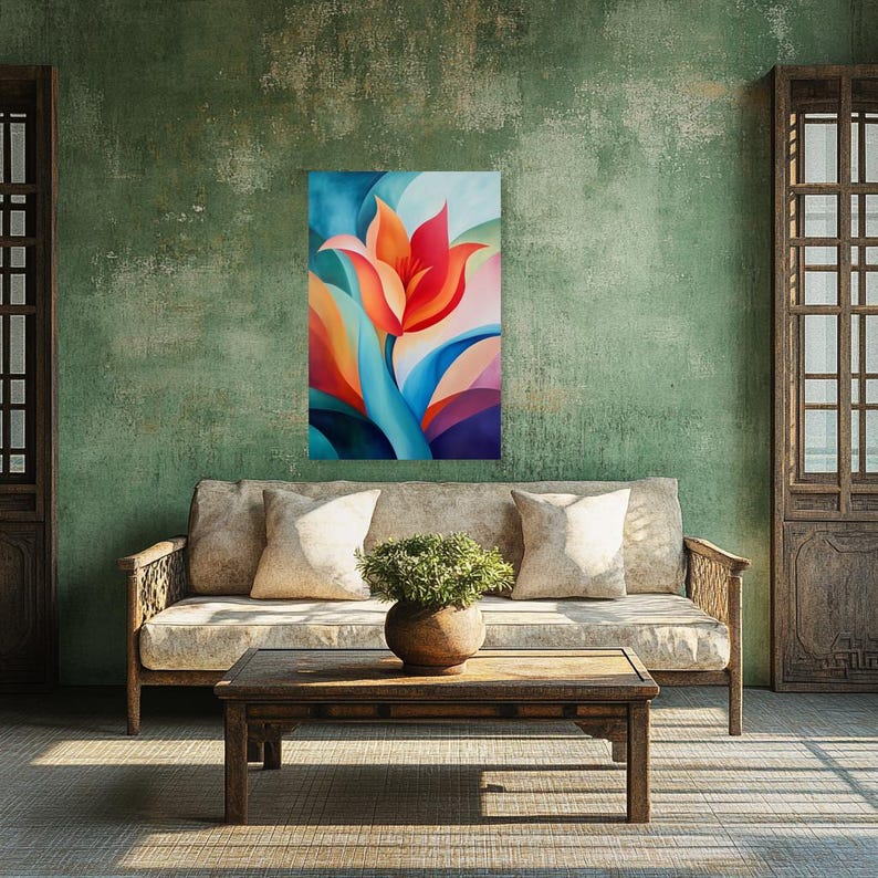 Georgia O'keeffe Inspired Floral Canvas Wall Art - Etsy