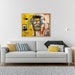 Jean-michel Basquiat Inspired Yellow-toned Abstract Portrait: A Custom Canvas Artwork | Modern ...