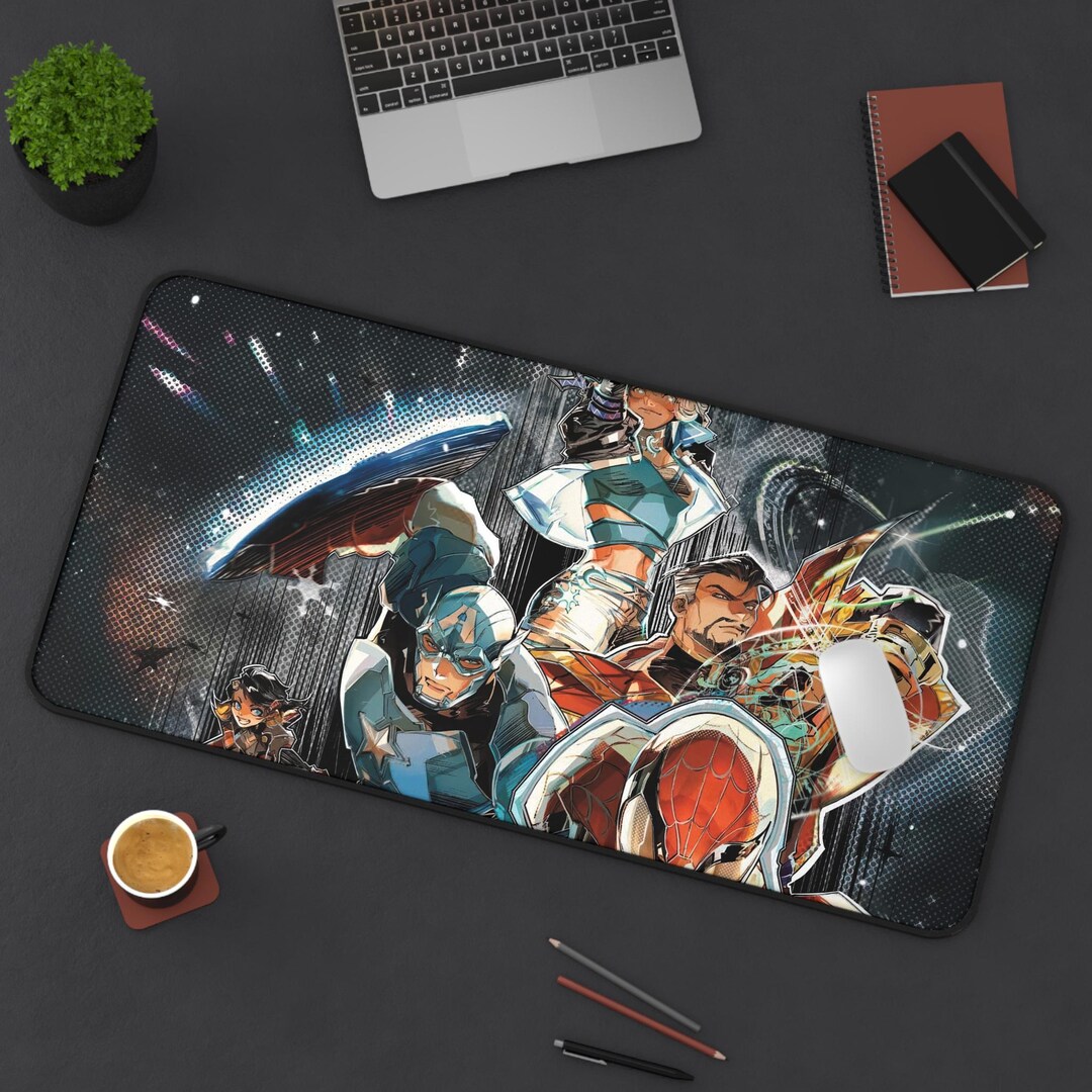 Heroic Desk Mat, Marvel Rivals Spider Man Captain America Comics ...