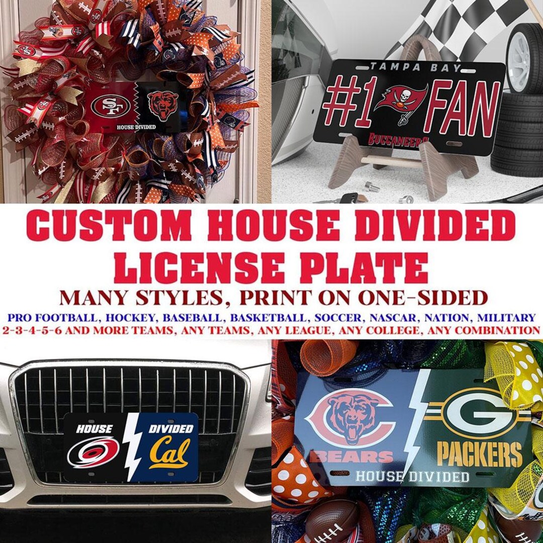 Custom Football License Plate, House Divided Car License Plate, College ...