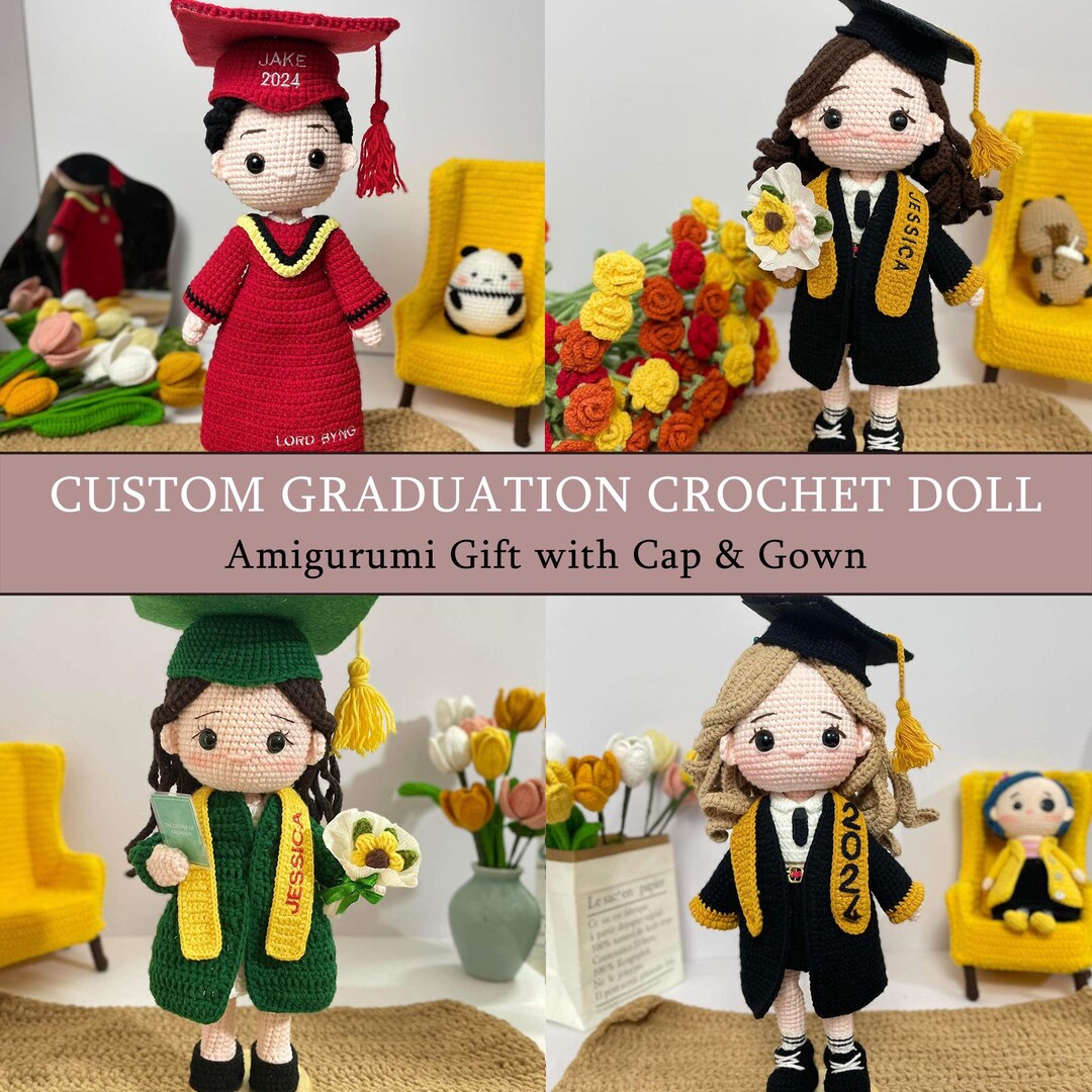Handmade Crochet Graduation Doll, Custom 2025 Graduate Gift ...